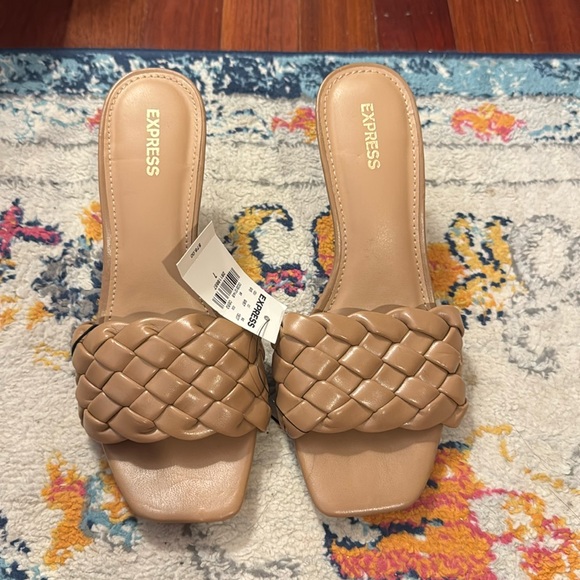 Express | Shoes | Express Kitten Heel Braided Mules | Poshmark